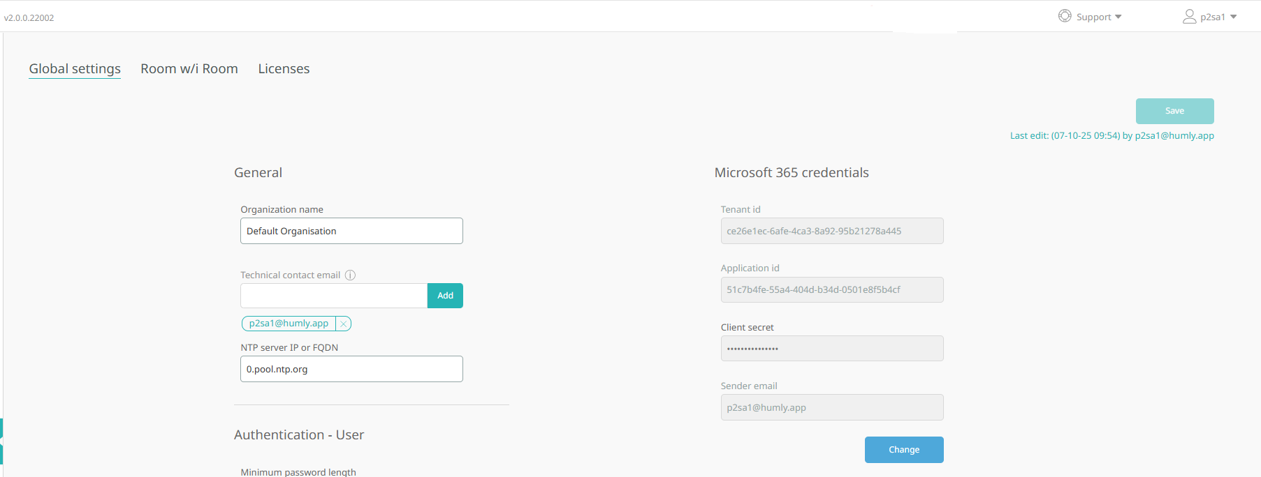 Basic Setup Global Settings